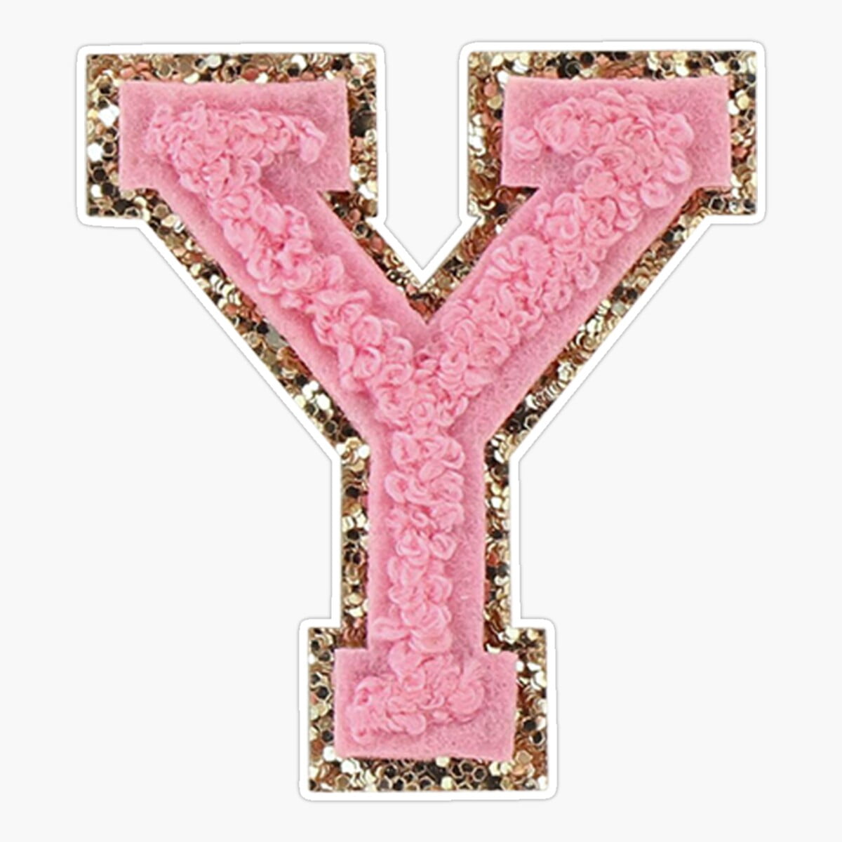 Onim Preppy Pink Varsity Letter Y Sticker, Phone Decal Water Bottle ...