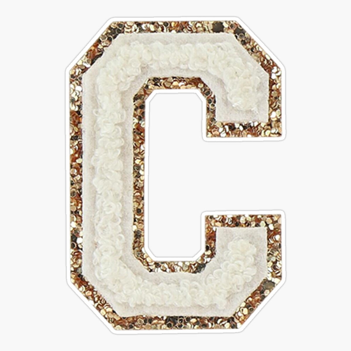 Onim Preppy White Varsity Letter C Sticker, Phone Decal Water Bottle ...