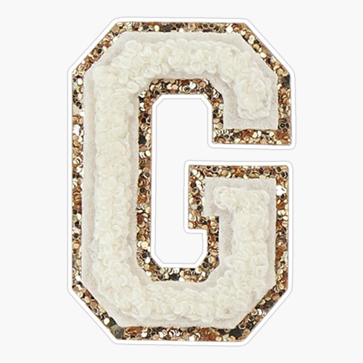 Onim Preppy White Varsity Letter G Sticker, Phone Decal Water Bottle ...