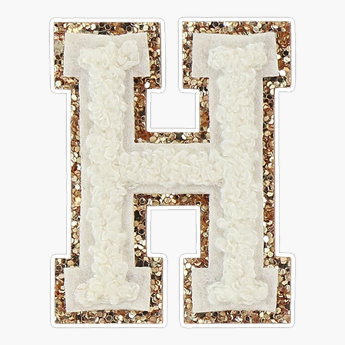 Onim Preppy White Varsity Letter H Sticker, Phone Decal Water Bottle ...