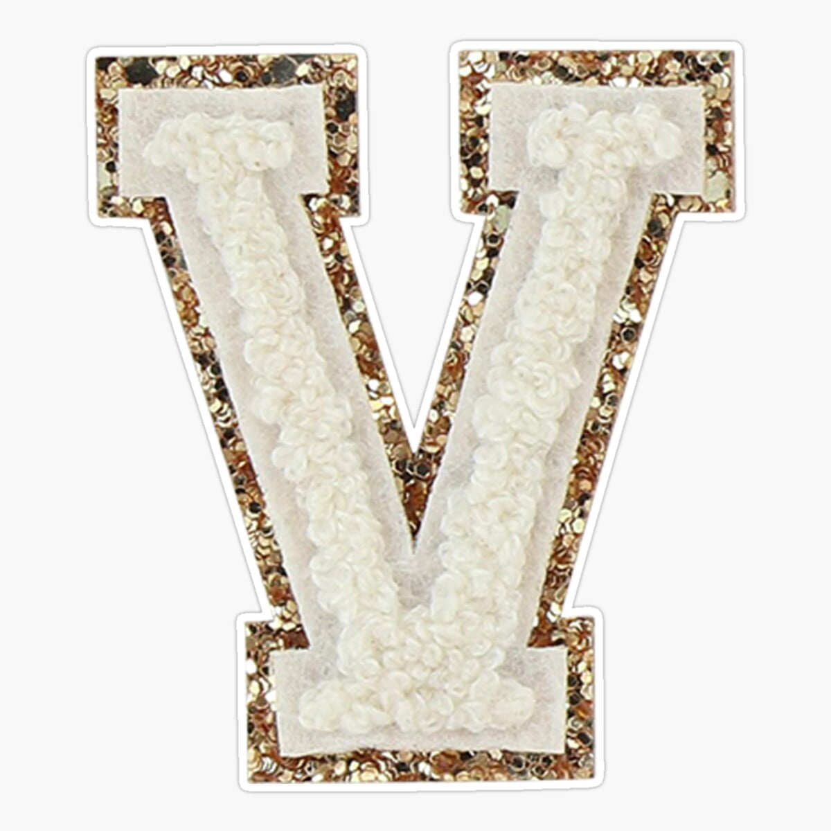 Onim Preppy White Varsity Letter V Sticker, Phone Decal Water Bottle ...