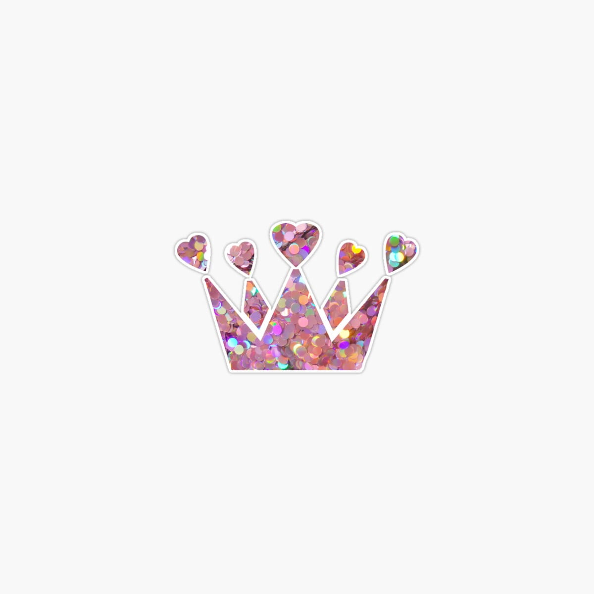 Onim Pretty Pastel Glitter Queen Of Hearts Sticker, Phone Decal Water ...