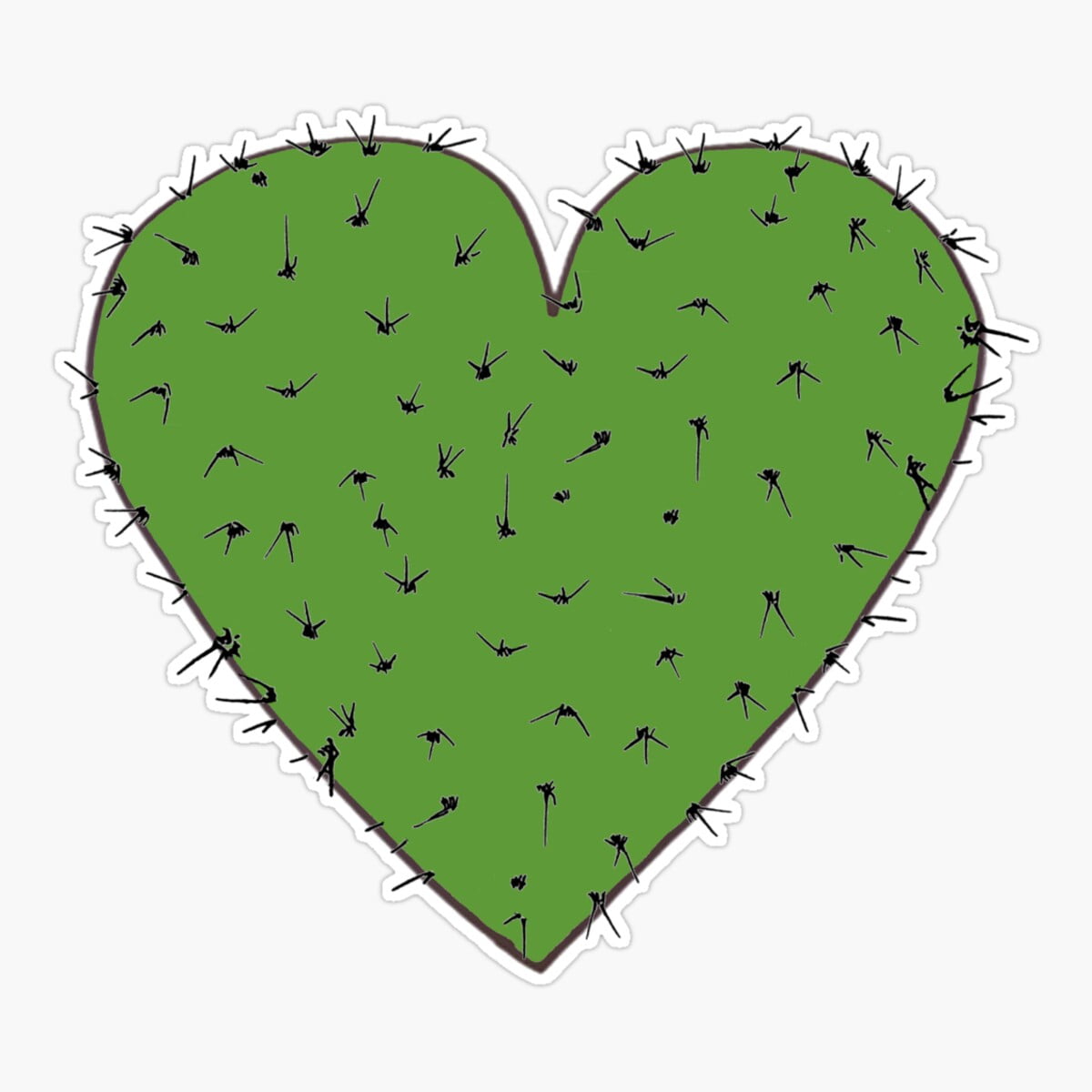 Onim Prickly Heart Sticker, Phone Decal Water Bottle Stickers Car ...