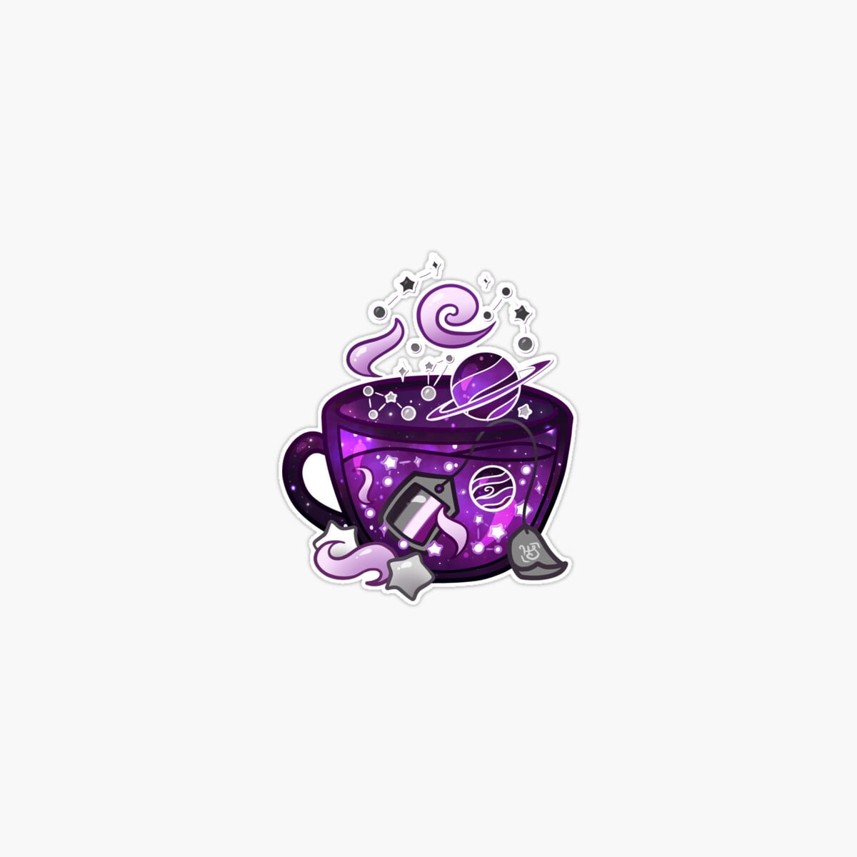 Onim Pride Flag Teacup - Space Ace/Asexual Sticker, Phone Decal Water ...