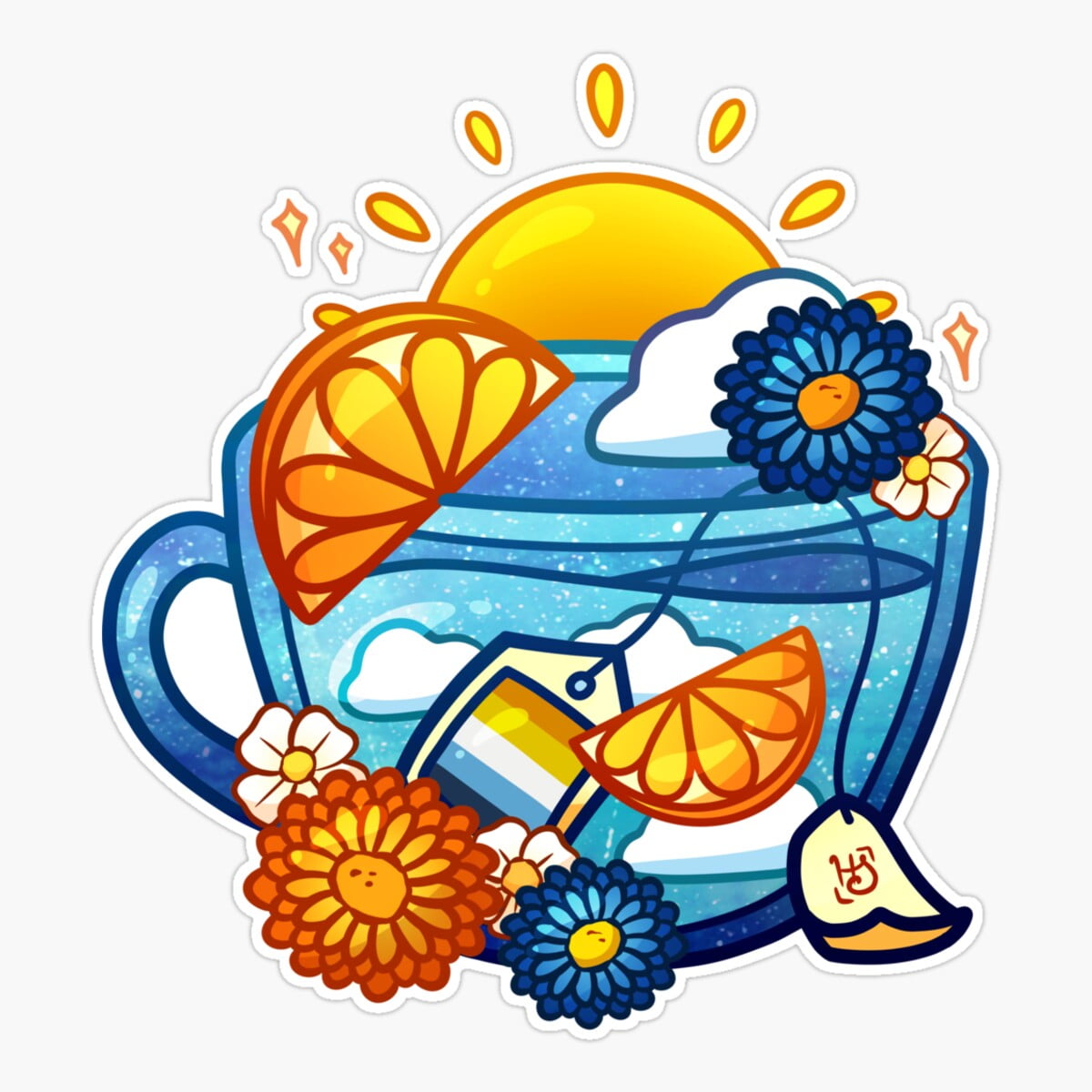 Onim Pride Flag Teacup - Sunshine Aroace Sticker, Phone Decal Water ...