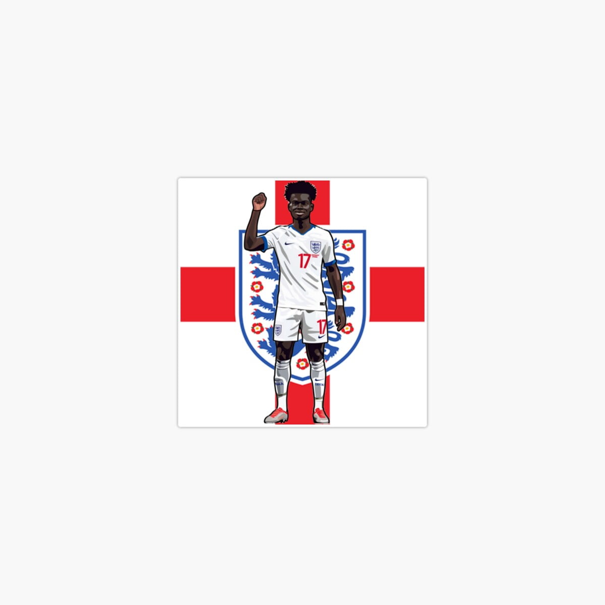 Onim Pride Of England: Football Hero Saka Sticker, Phone Decal Water ...