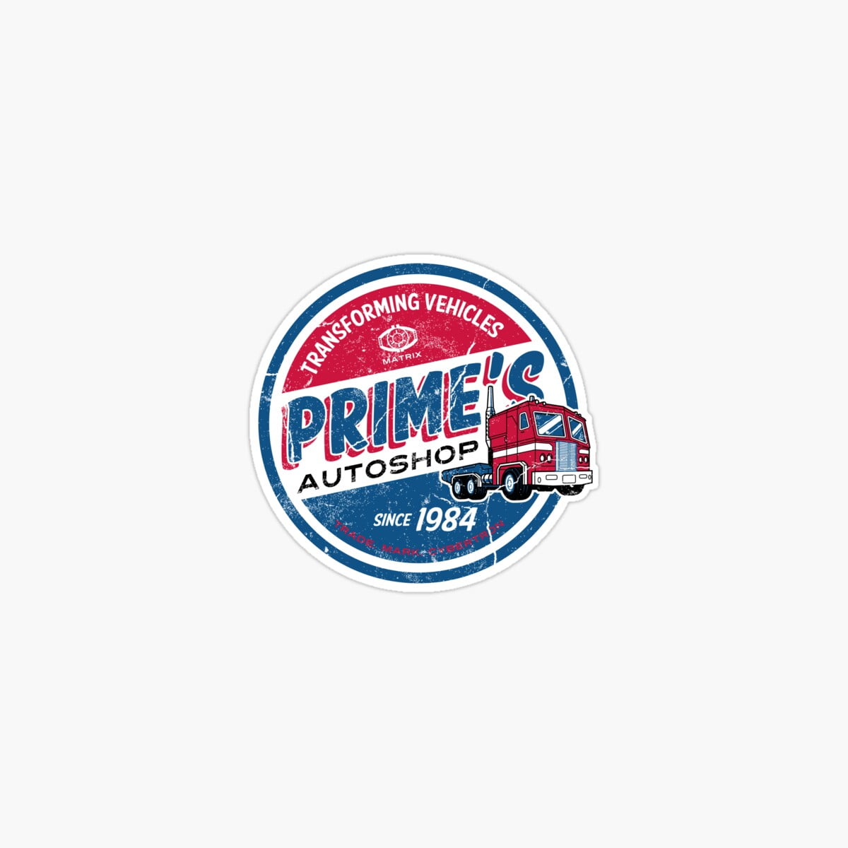Onim Prime'S Autoshop - Vintage Distressed Style - Garage Sticker ...