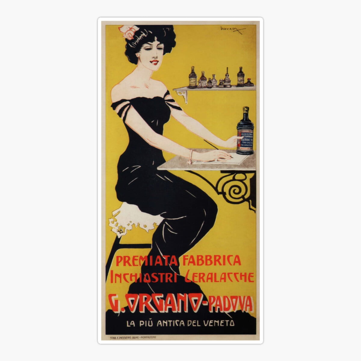 Onim Primiata Fabrica - Italian Ad Poster Art - Vintage Art Sticker ...