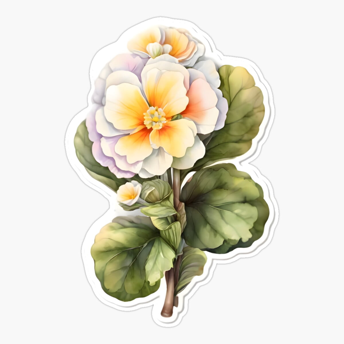 Onim Primrose (Primula) Sticker, Phone Decal Water Bottle Stickers Car ...