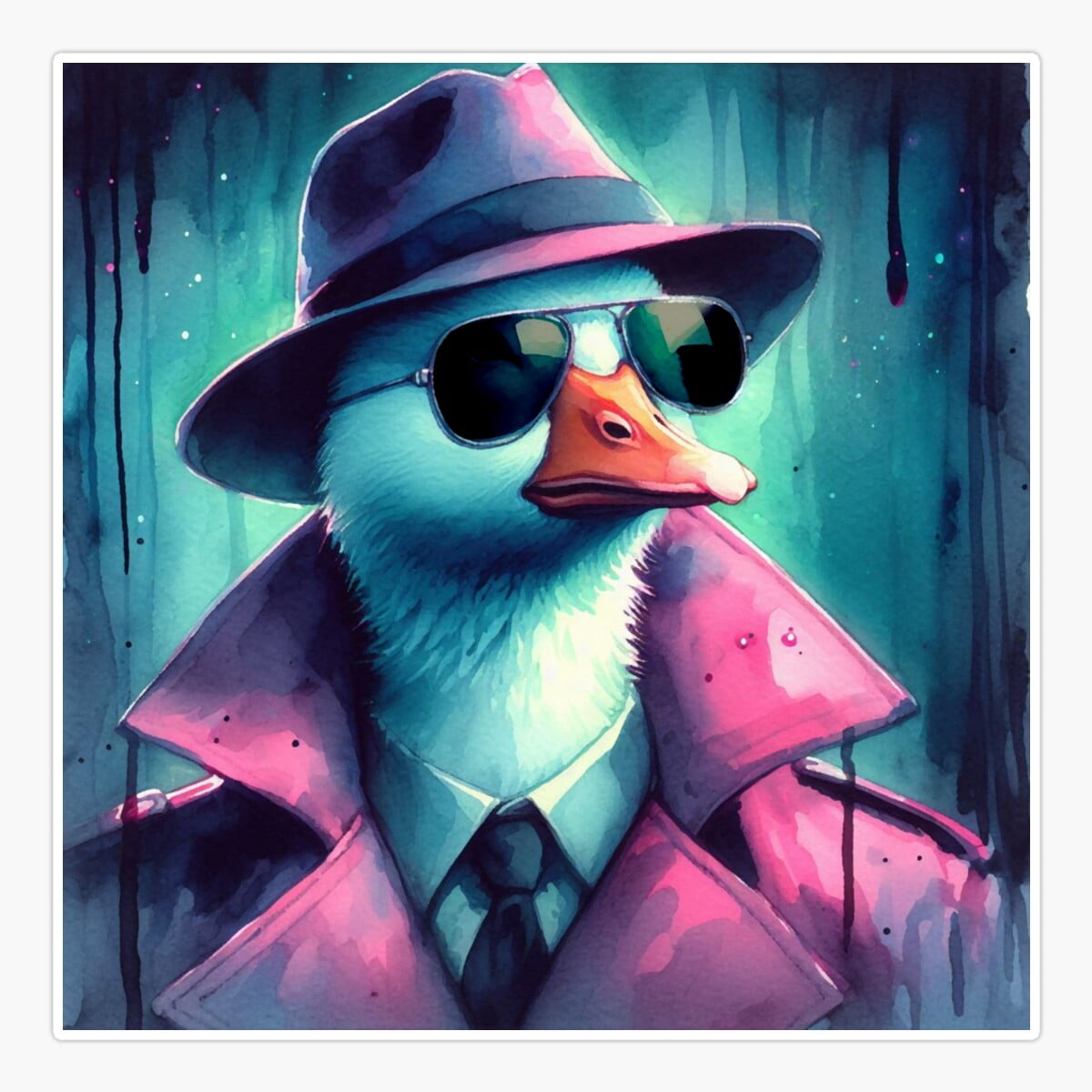 Onim Private Detective Goose 80S [Neon Noir] Sticker, Phone Decal Water ...