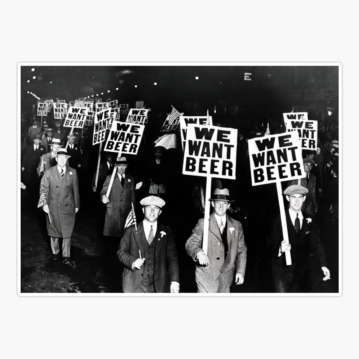 Onim Prohibition, We Want Beer, Bar Wall Decor, Black And White Vintage ...