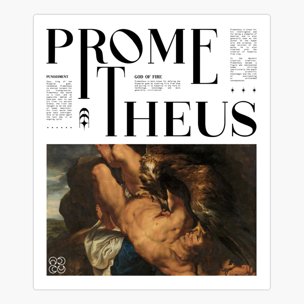 Onim Prometheus God Of Fire Greek Mythology Poster Sticker, Phone Decal ...