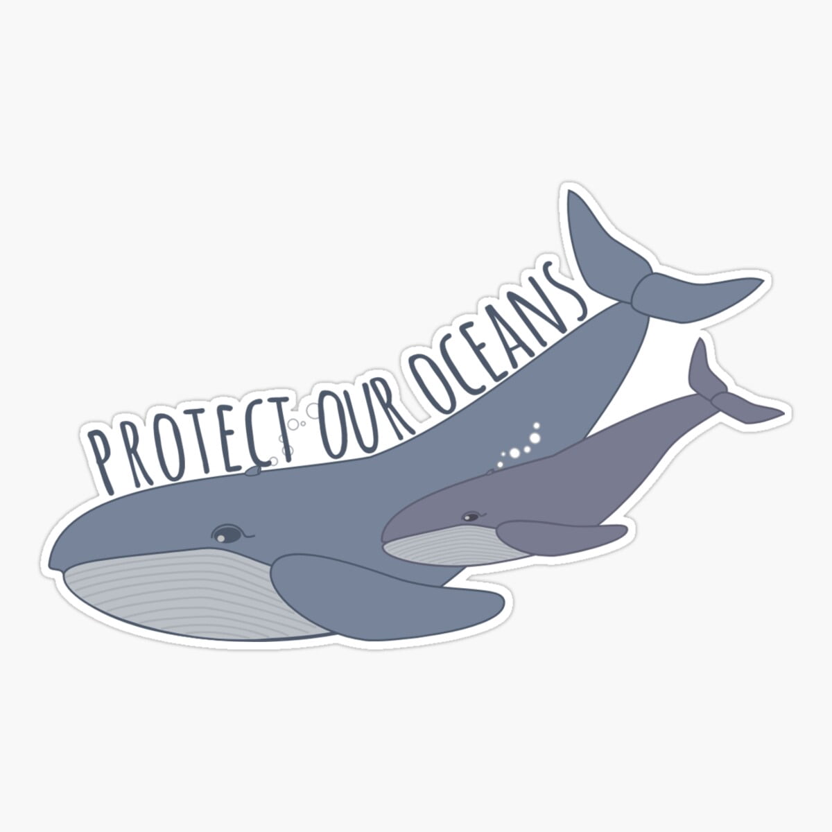 Onim Protect Our Oceans Whale Sticker Sticker, Phone Decal Water Bottle ...