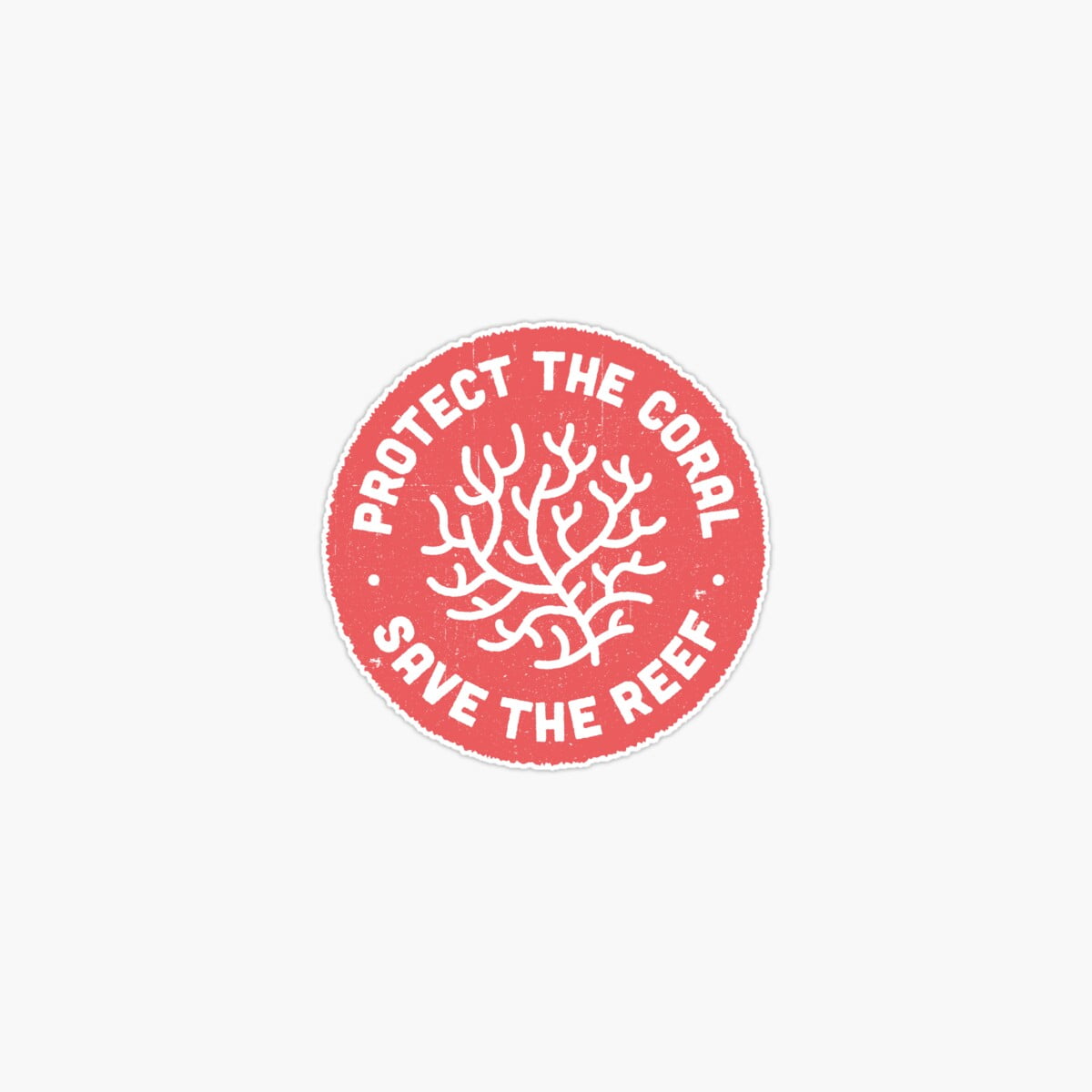 Onim Protect the Coral, Save the Reef. Red Icon. Sticker - Walmart.com