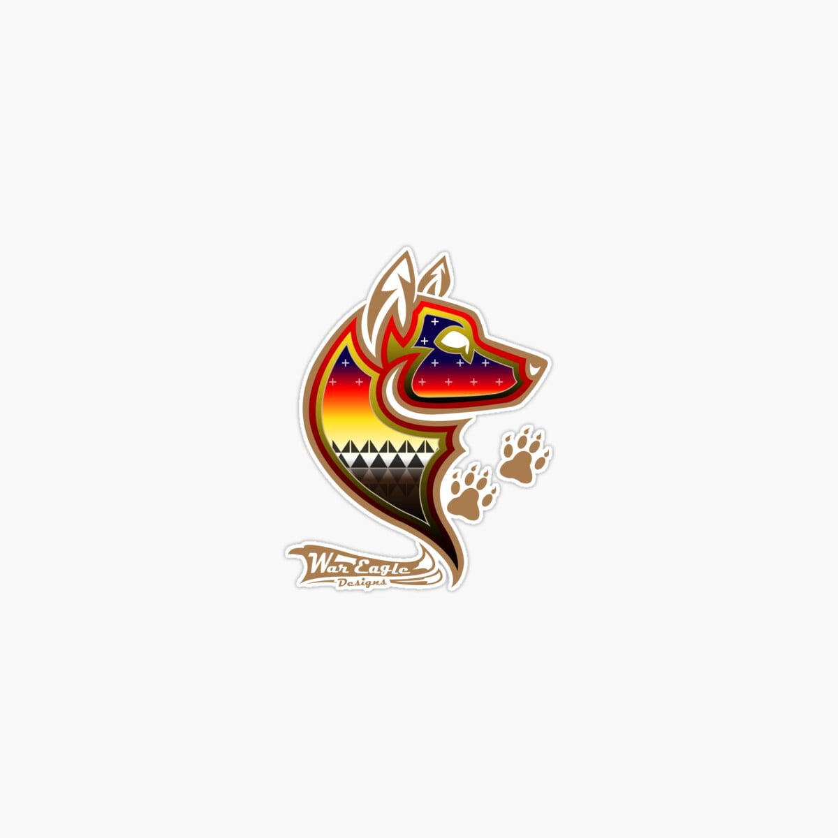 Onim Protecting the people Brown Wolf Sticker - Walmart.com