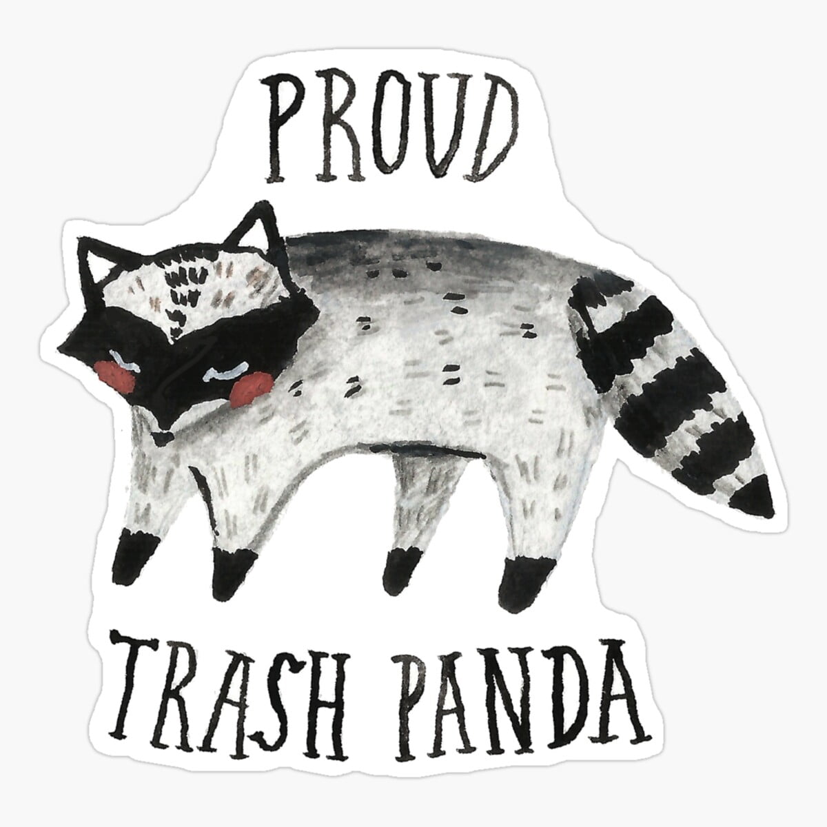 Onim Proud Trash Panda Sticker, Phone Decal Water Bottle Stickers Car ...