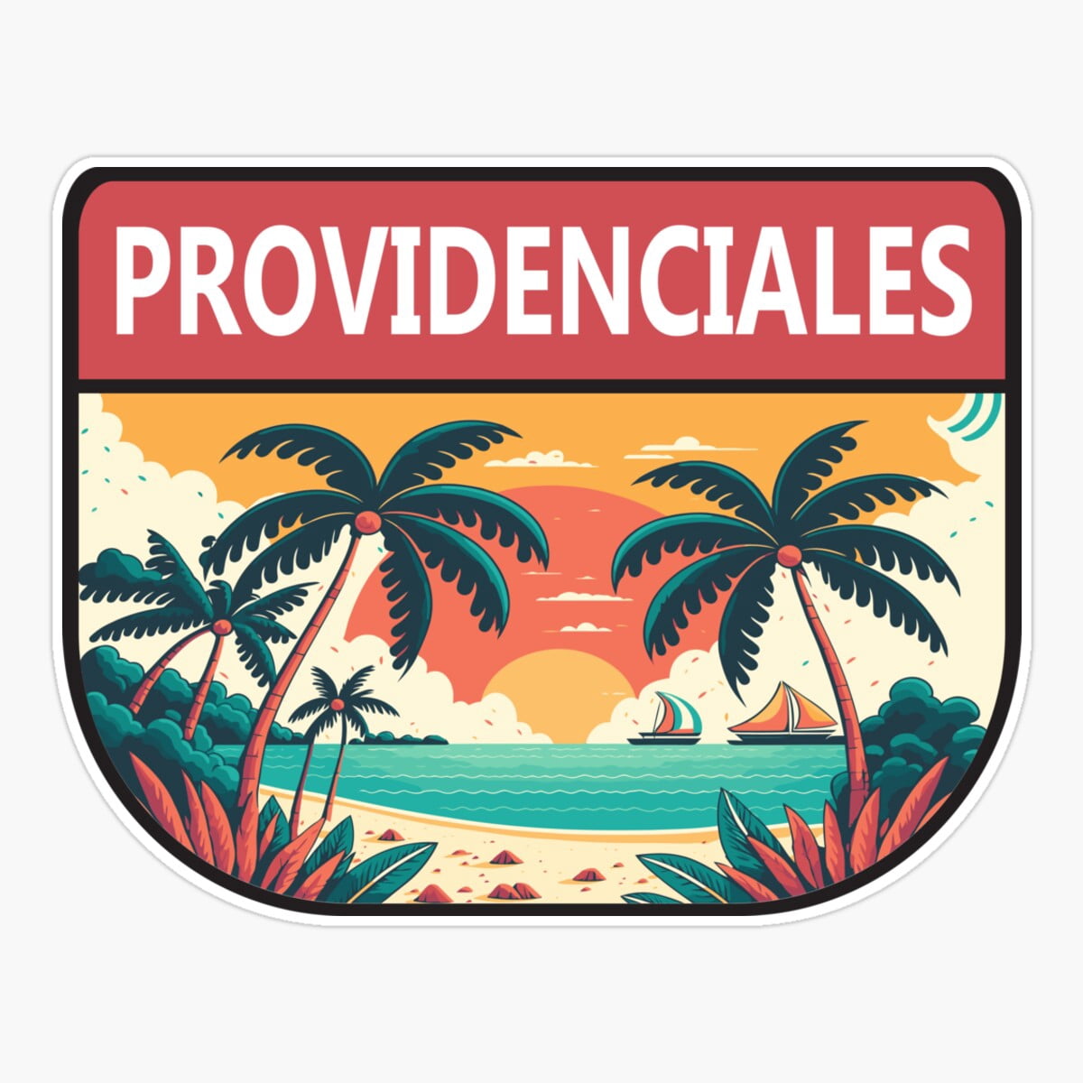 Onim Providenciales Turks And Caicos Retro Emblem Sticker, Phone Decal ...