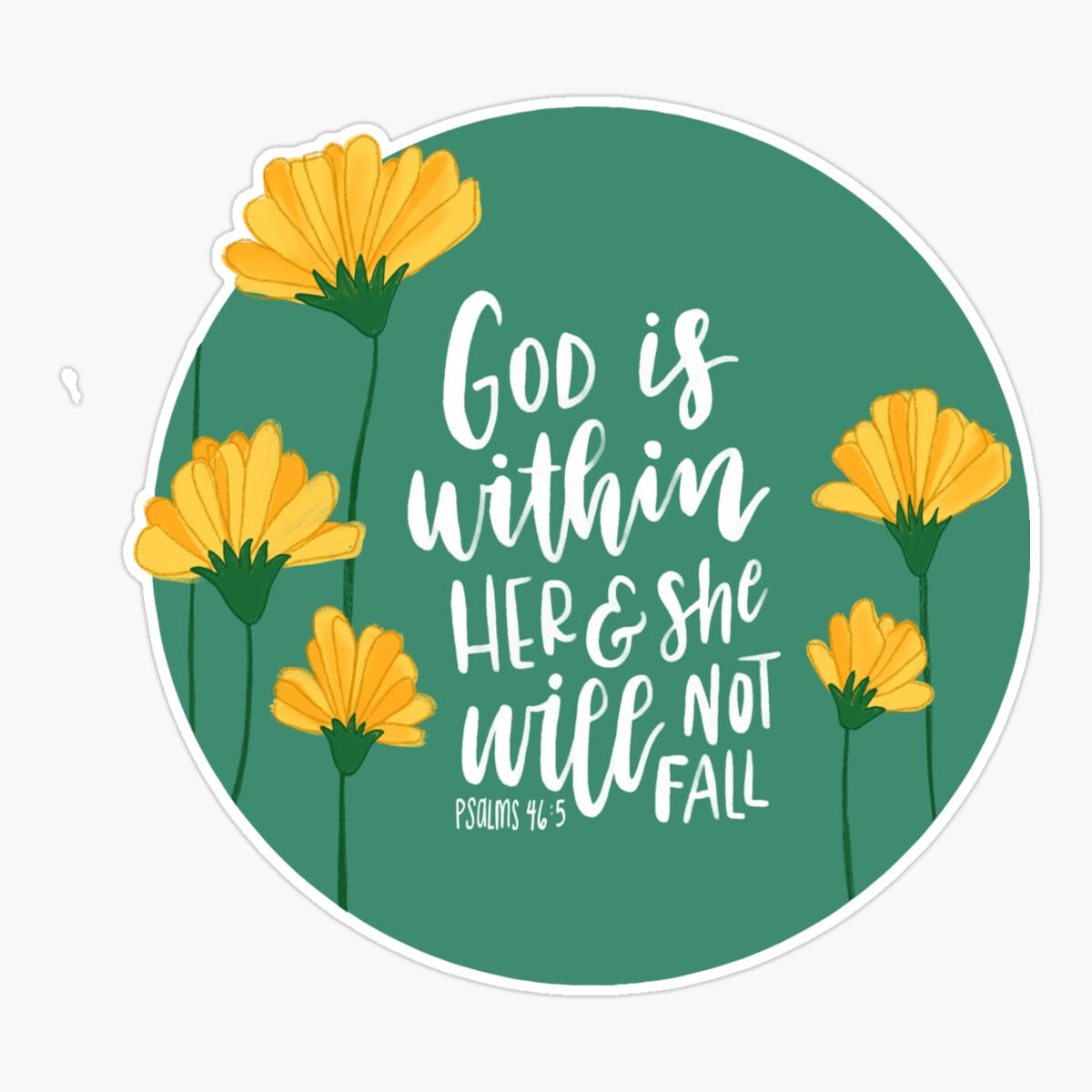 Onim Psalms 46:5 Sticker, Phone Decal Water Bottle Stickers Car Decals ...