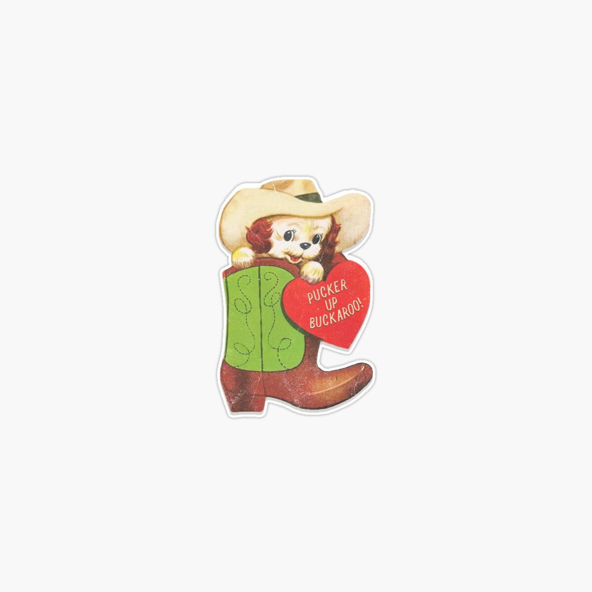 Onim Pucker Up Buckaroo - Cute Funny Vintage Cowboy Valentines Day Card ...