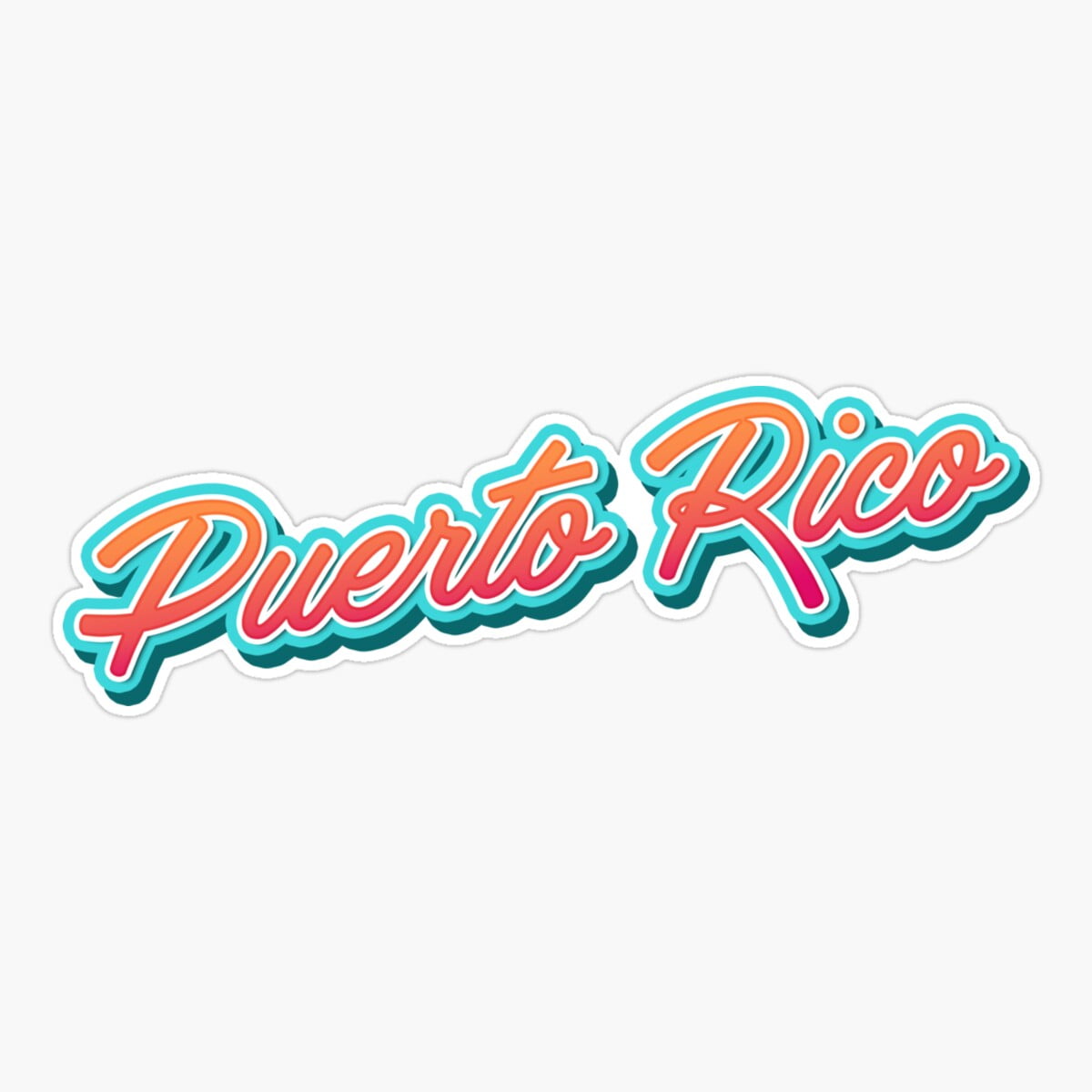 Onim Puerto Rico Typography Sticker, Phone Decal Water Bottle Stickers ...