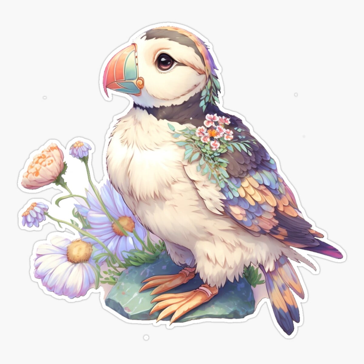 Onim Puffin Sticker, Phone Decal Water Bottle Stickers Car Decals ...