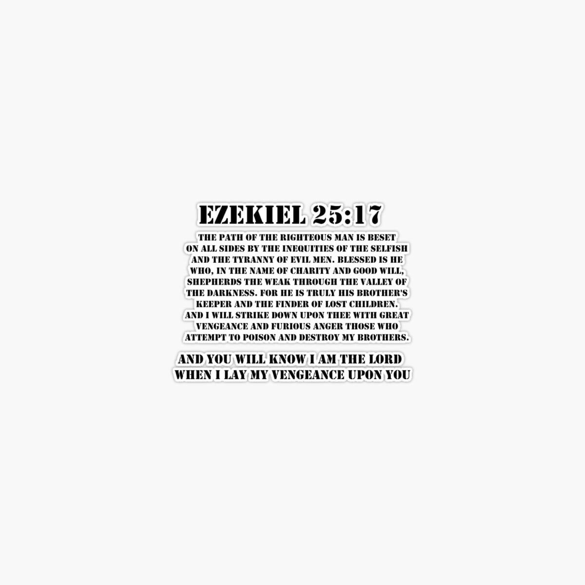 Onim Pulp Fiction - Ezekiel 25:17 Sticker, Phone Decal Water Bottle ...