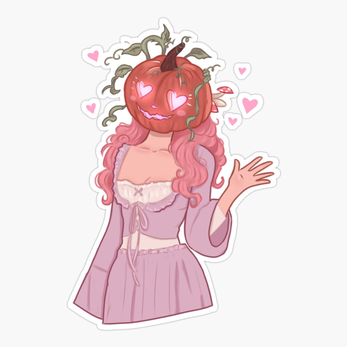 Onim Pumpkin Girl Sticker, Phone Decal Water Bottle Stickers Car Decals, Funny Birthday Gift ...