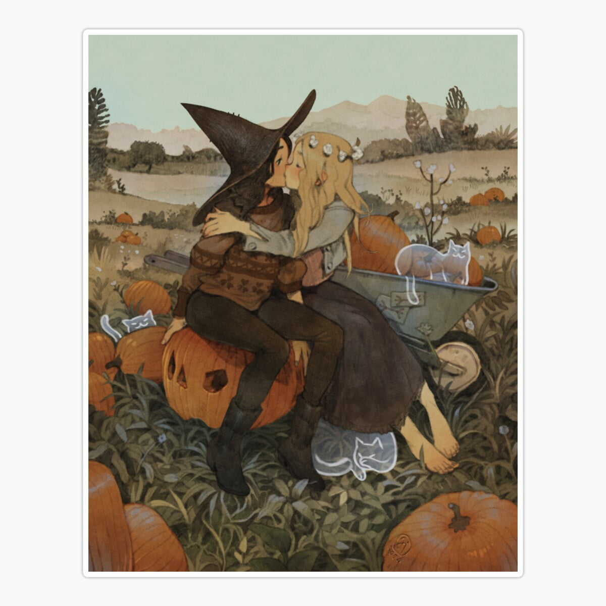 Onim Pumpkin Patch Sticker, Phone Decal Water Bottle Stickers Car ...