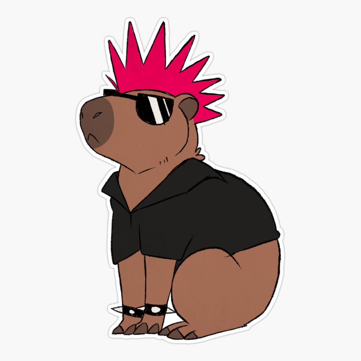 Onim Punk Capybara Sticker, Phone Decal Water Bottle Stickers Car ...
