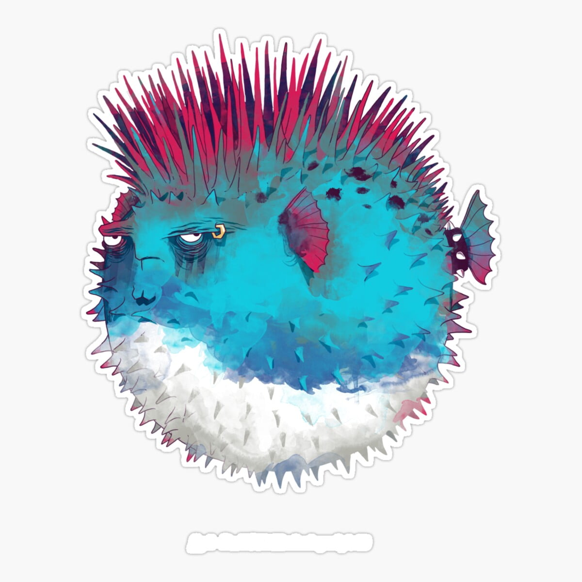 Onim Punk Fish Sticker, Phone Decal Water Bottle Stickers Car Decals ...