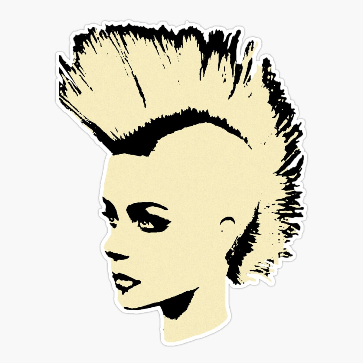 Onim Punk Girl - Bichrome Print Sticker, Phone Decal Water Bottle ...