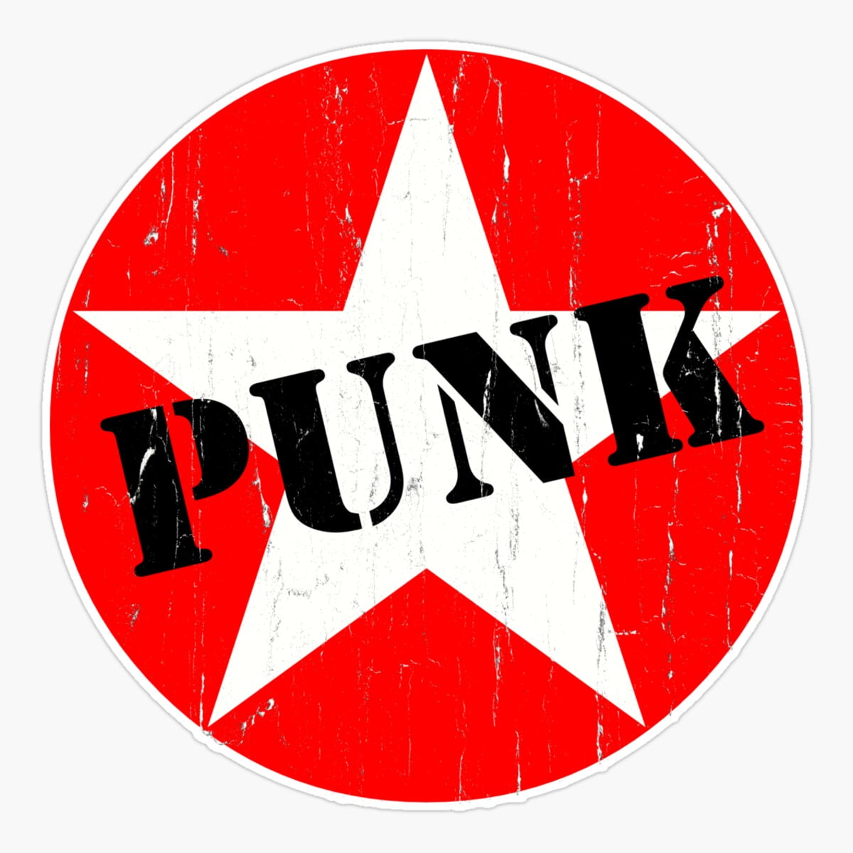Onim Punk - Road Worn - Distressed - Grunge - Star Logo Sticker, Phone ...
