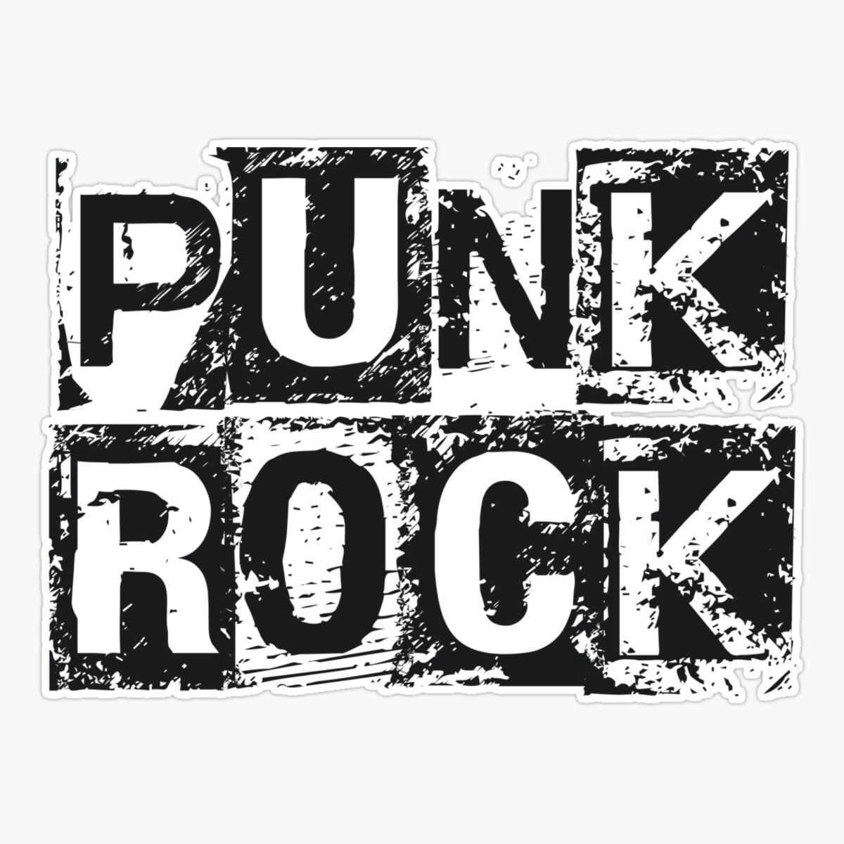 Onim Punk Rock - Black Grunge Block Sticker, Phone Decal Water Bottle ...