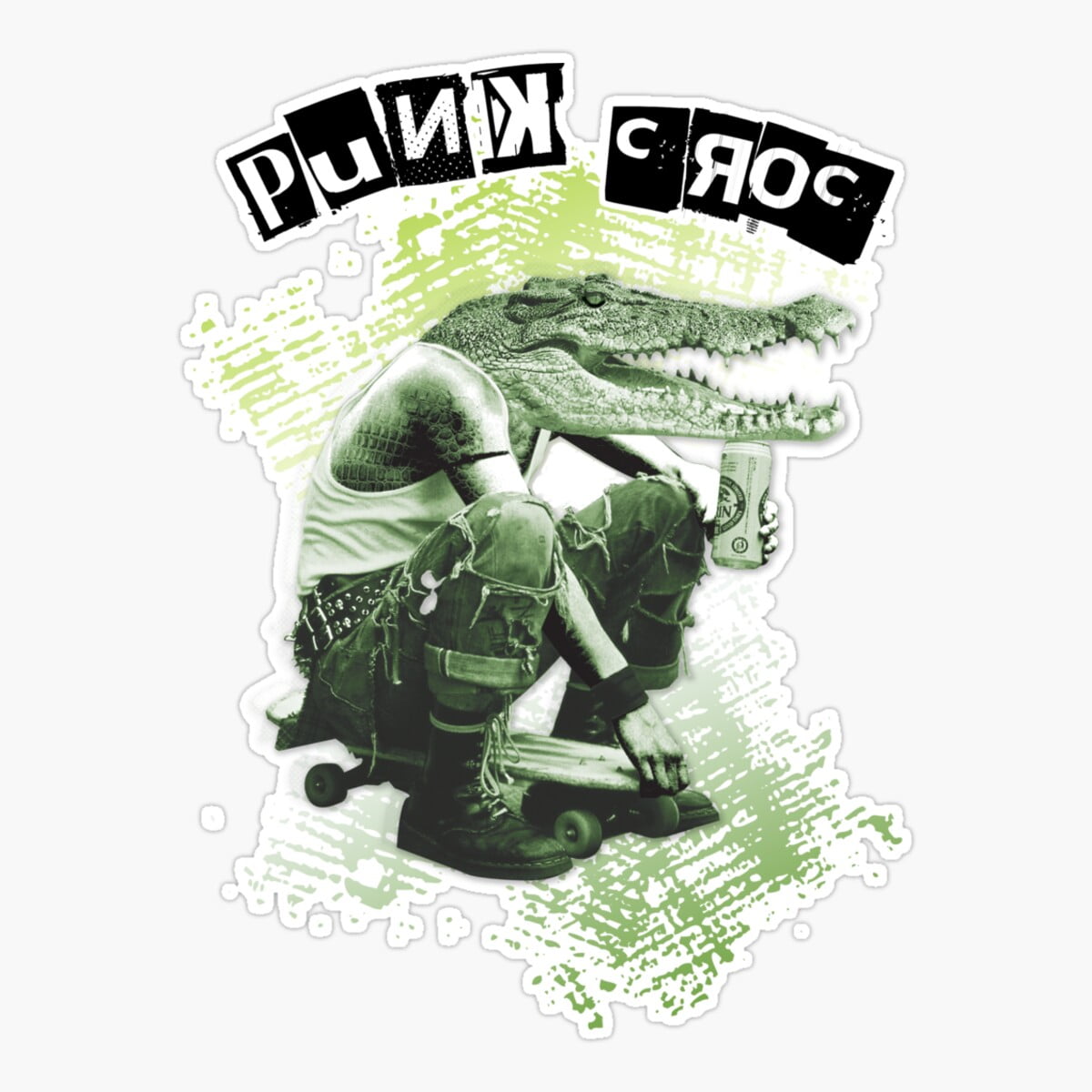 Onim Punk Rock Crocodile ~ Punk Croc Sticker, Phone Decal Water Bottle Stickers Car Decals ...