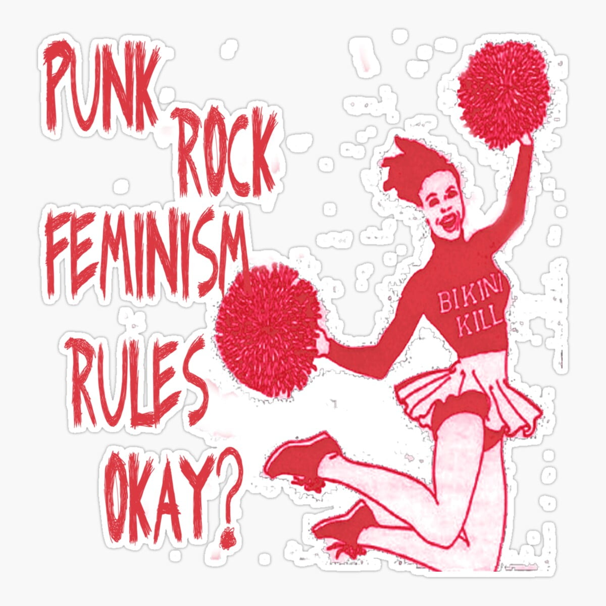 Onim Punk Rock Feminism Rules, Okay? Homage Sticker, Phone Decal Water Bottle Stickers Car ...