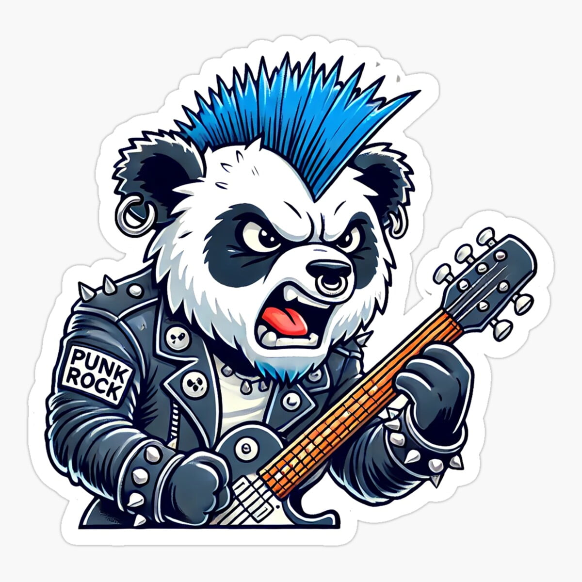 Onim Punk Rock Panda Sticker, Phone Decal Water Bottle Stickers Car ...