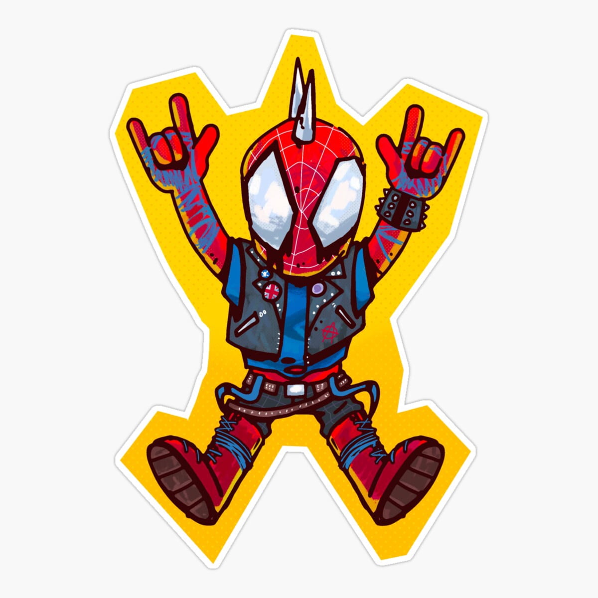 Onim Punk Rock Spider Guy Sticker For Your Hydro Flask Sticker, Phone ...