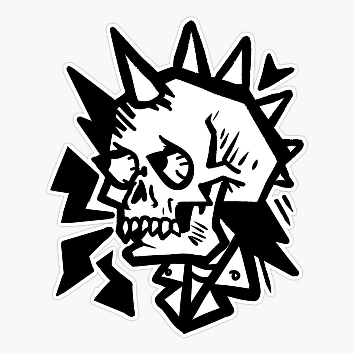 Onim Punk Skull Sticker, Phone Decal Water Bottle Stickers Car Decals ...