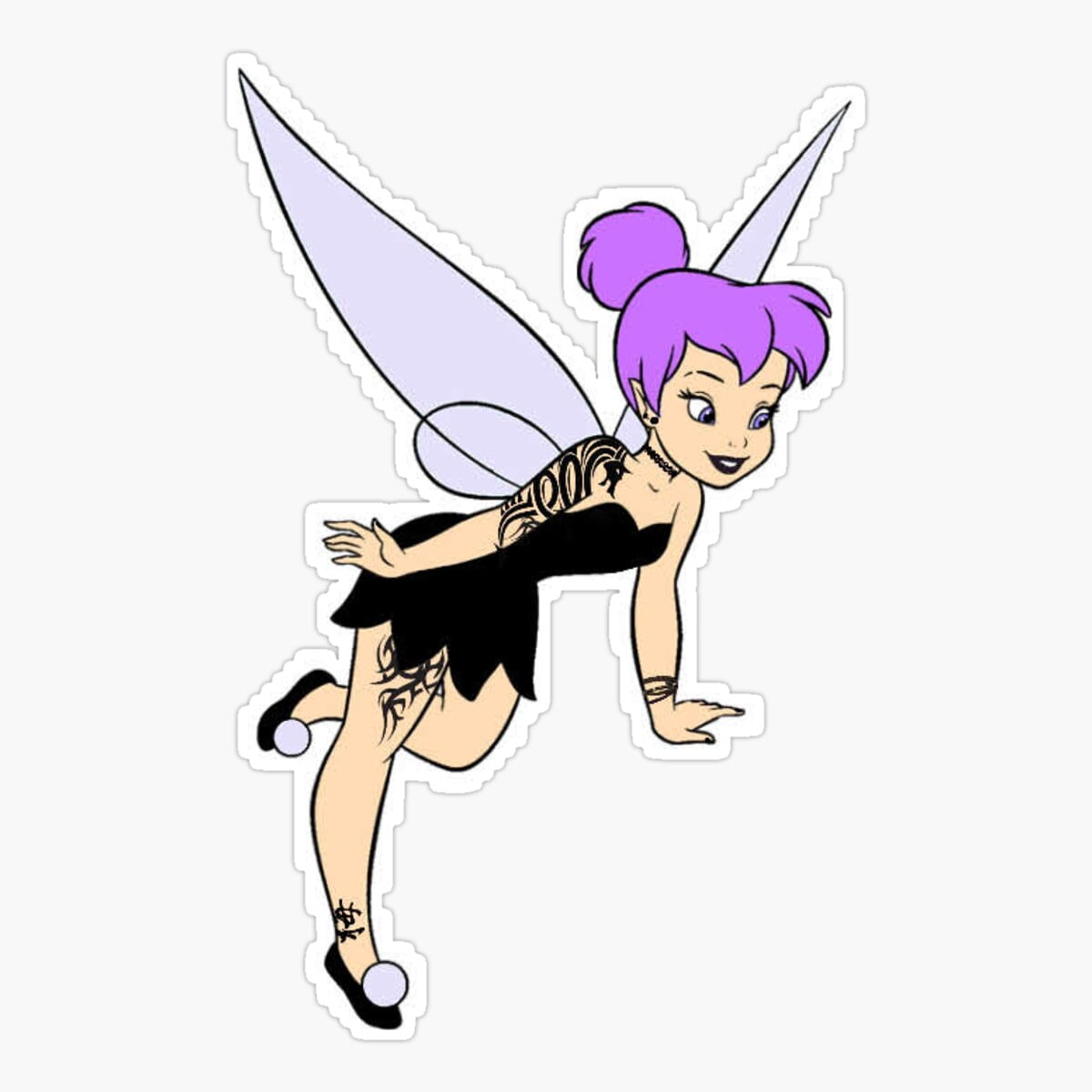 Onim Punk Tinker Bell Sticker, Phone Decal Water Bottle Stickers Car ...