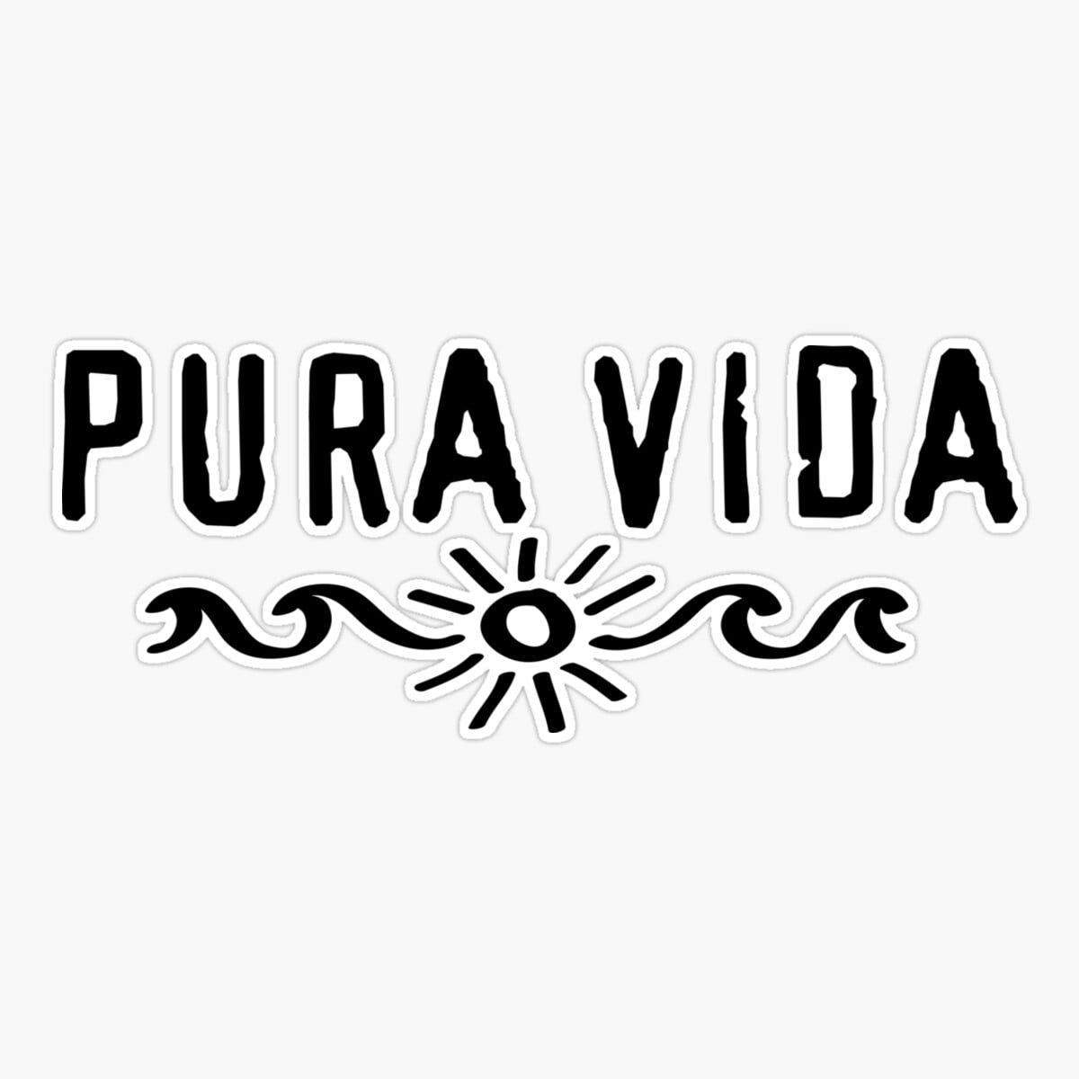 Onim Pura Vida, Good Vibes, Costa Rica, Sun, Waves, Surfing Sticker ...