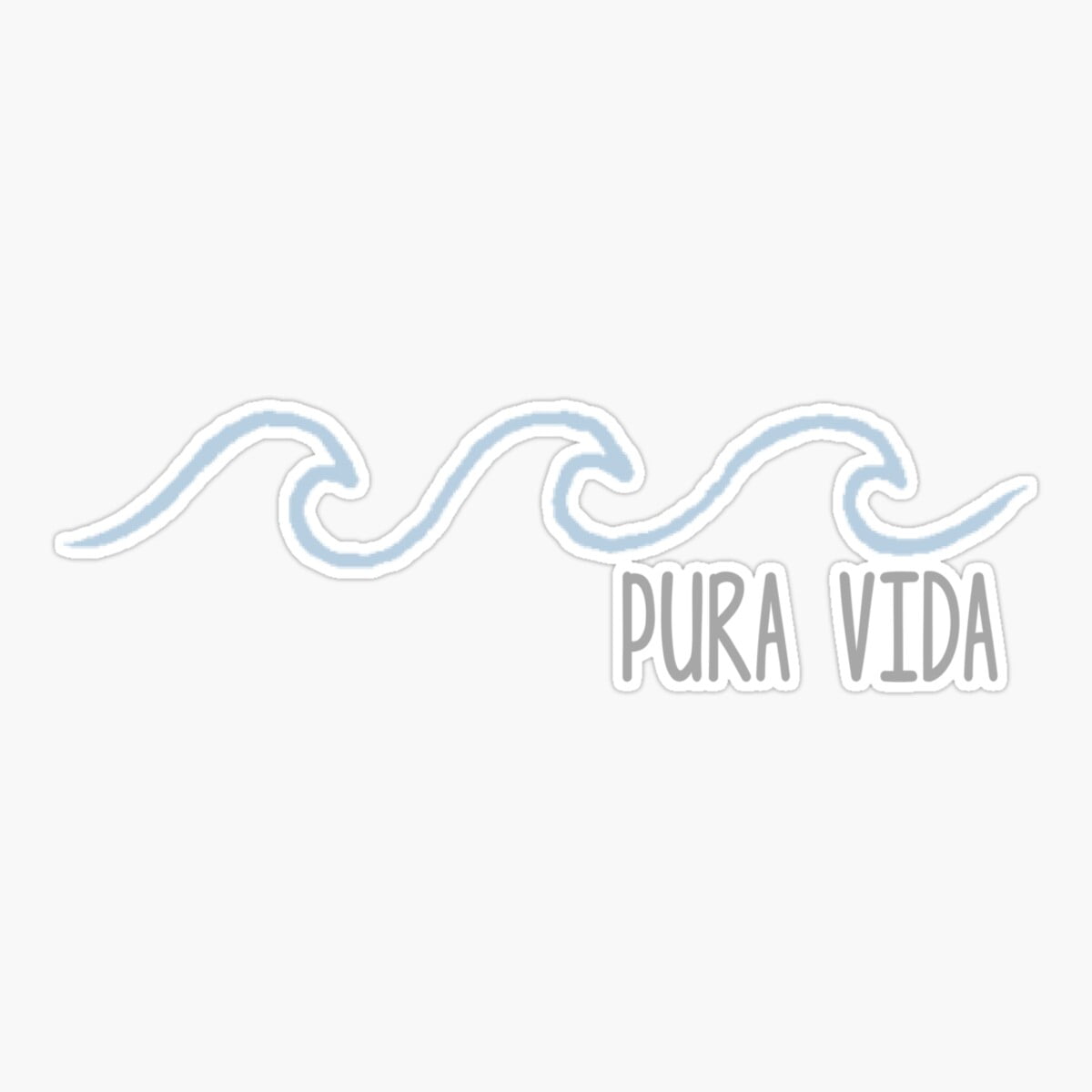 Onim Pura Vida Wave Sticker, Phone Decal Water Bottle Stickers Car ...