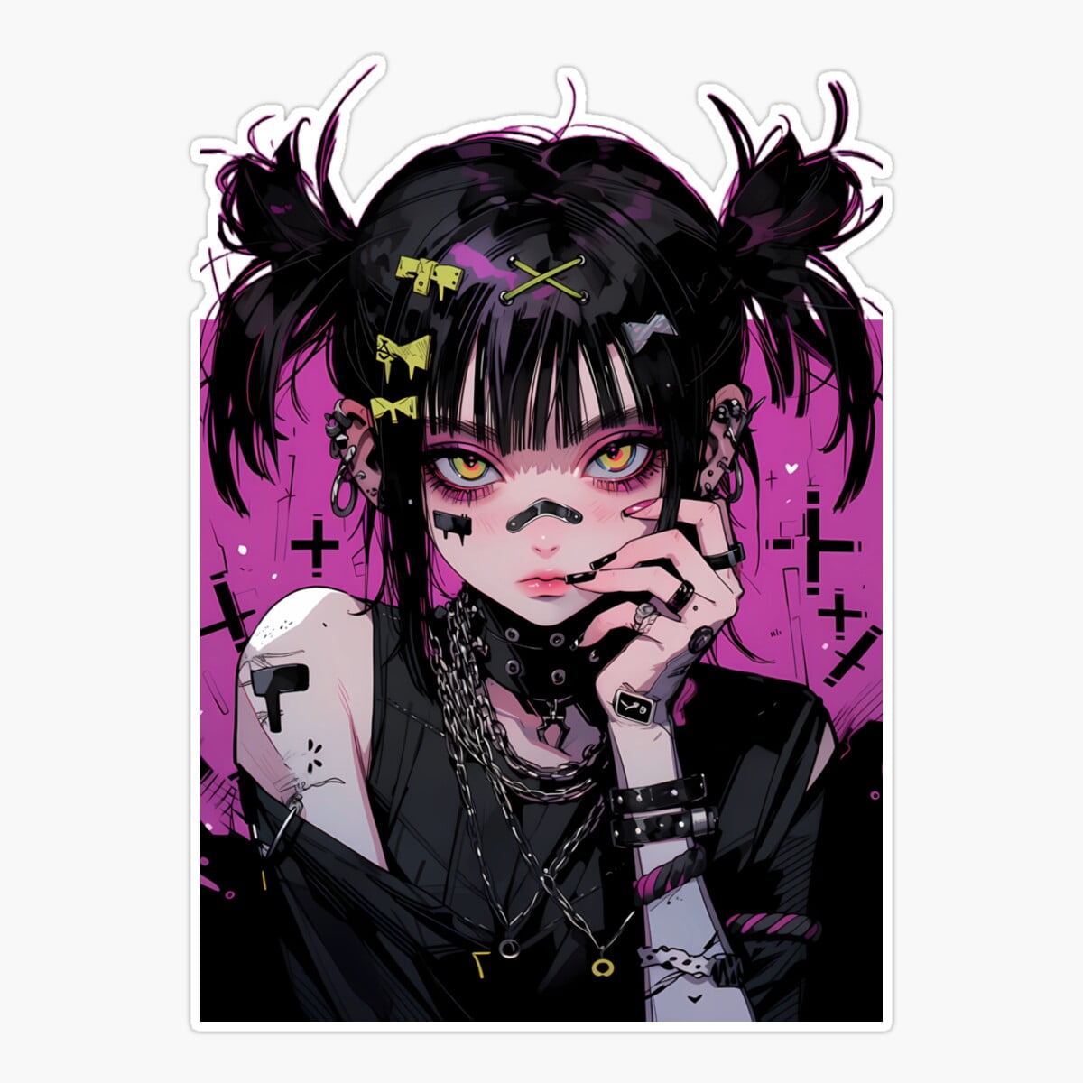 Onim Pure Chaos Vol 2 Anime Girl Sticker, Phone Decal Water Bottle ...