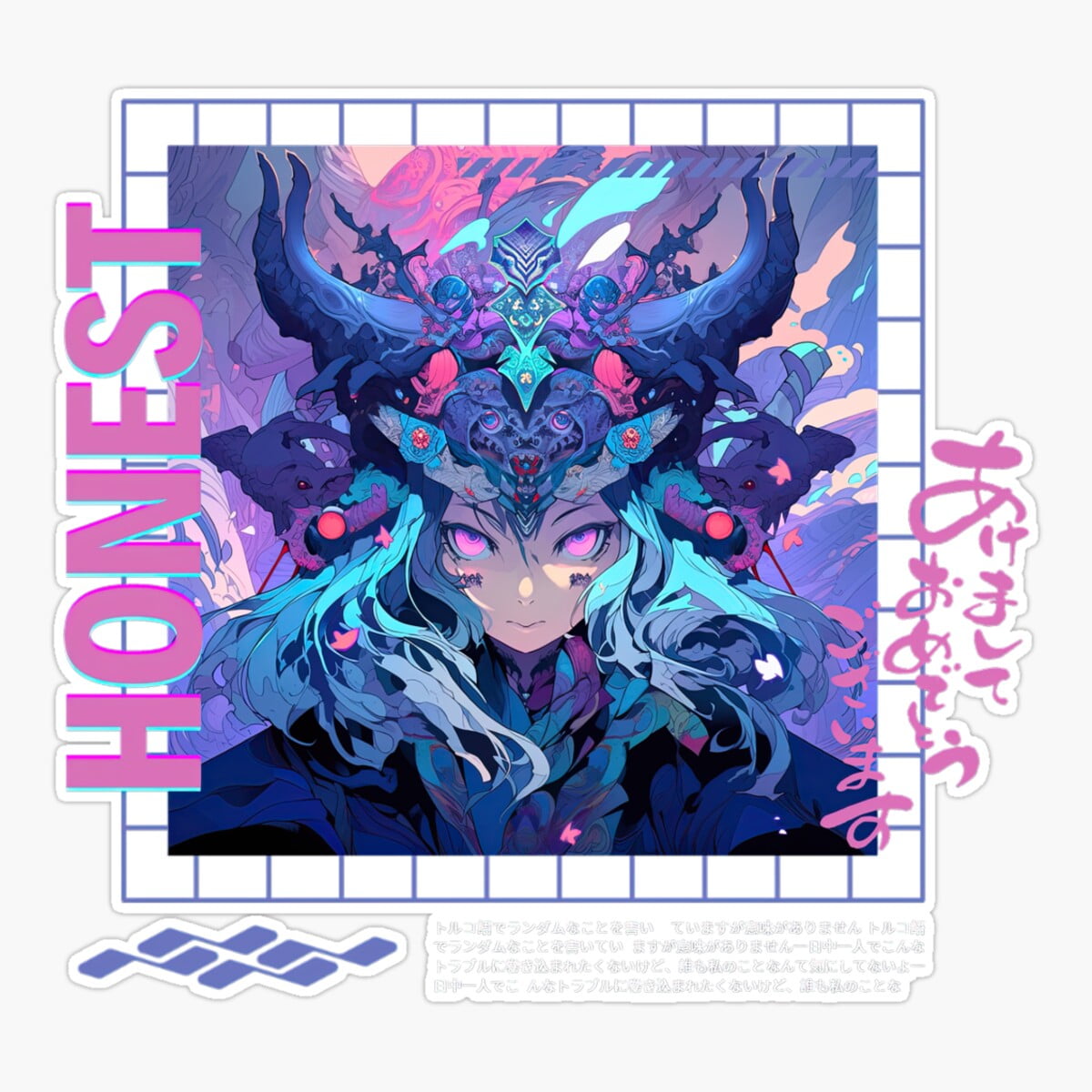 Onim Purple Demonic Anime Girl Sticker, Phone Decal Water Bottle ...