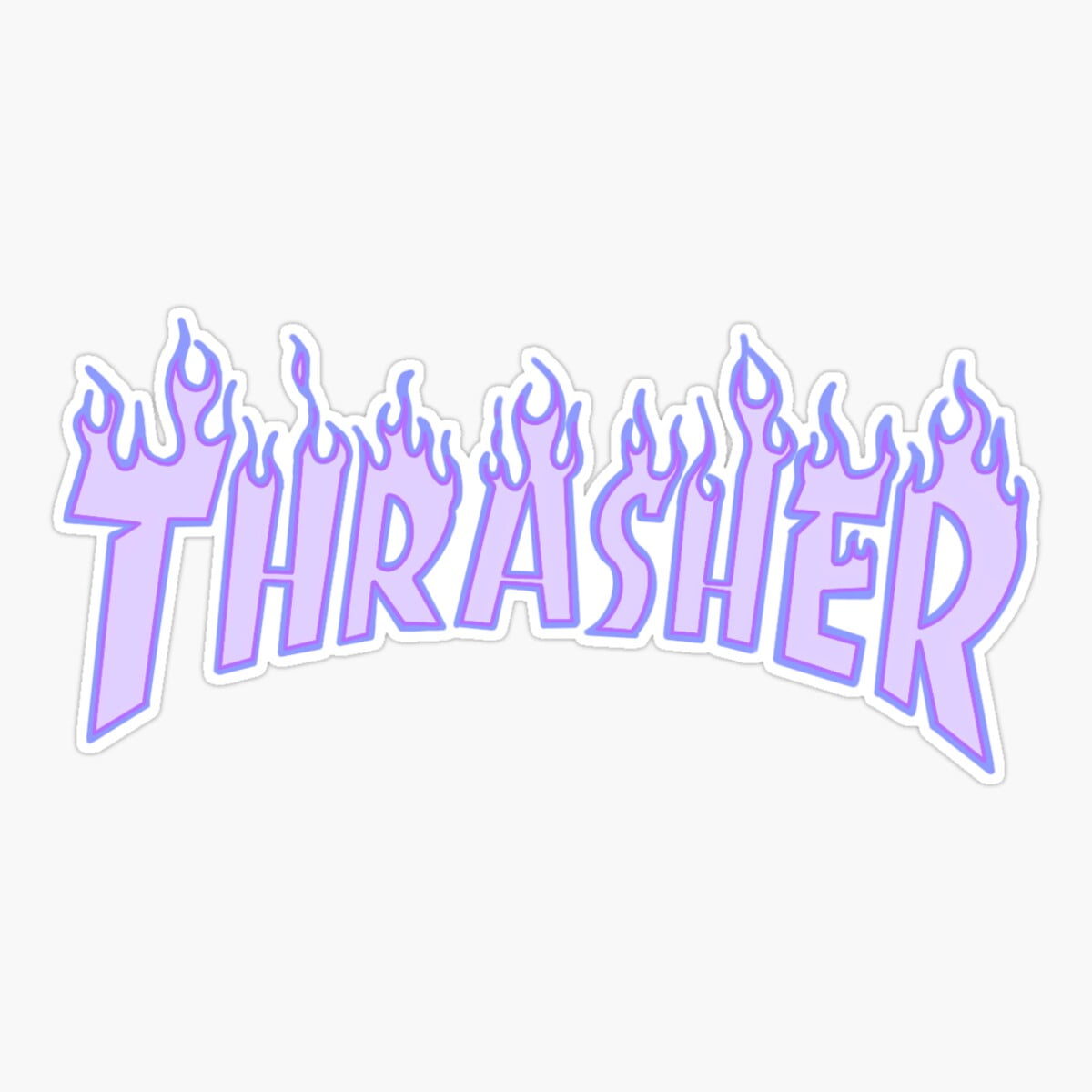 Onim Purple Flames Trasher Sticker, Phone Decal Water Bottle Stickers ...