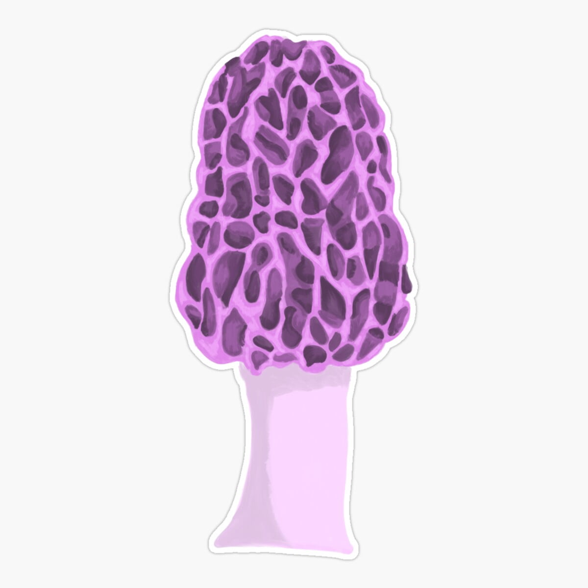 Onim Purple Morel Mushroom Sticker, Phone Decal Water Bottle Stickers ...