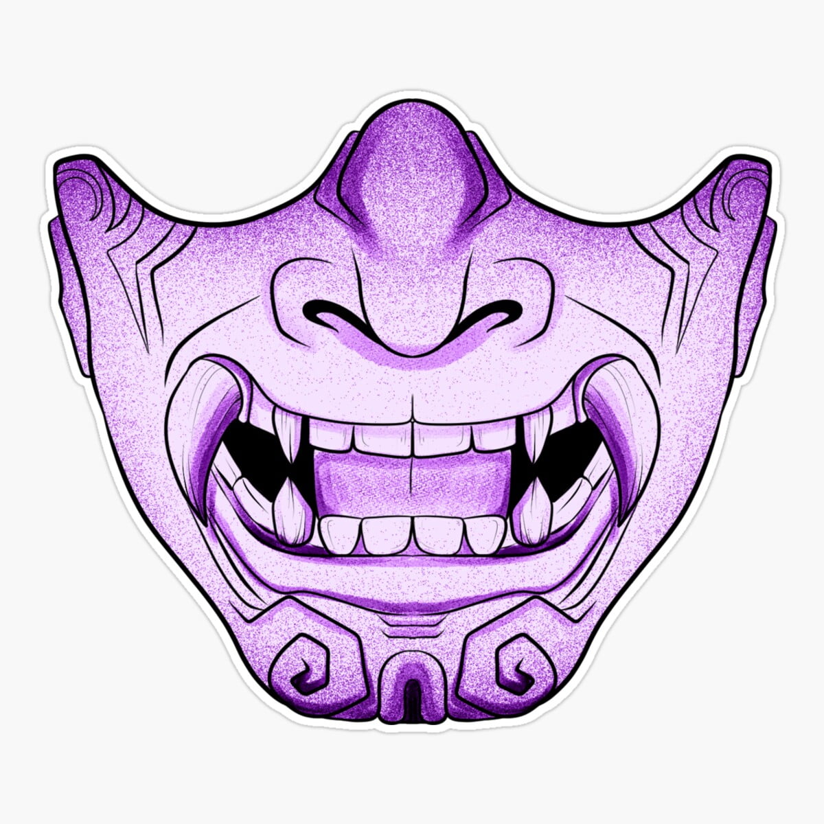 Onim Purple Oni Half Mask Sticker, Phone Decal Water Bottle Stickers Car Decals, Funny Birthday ...