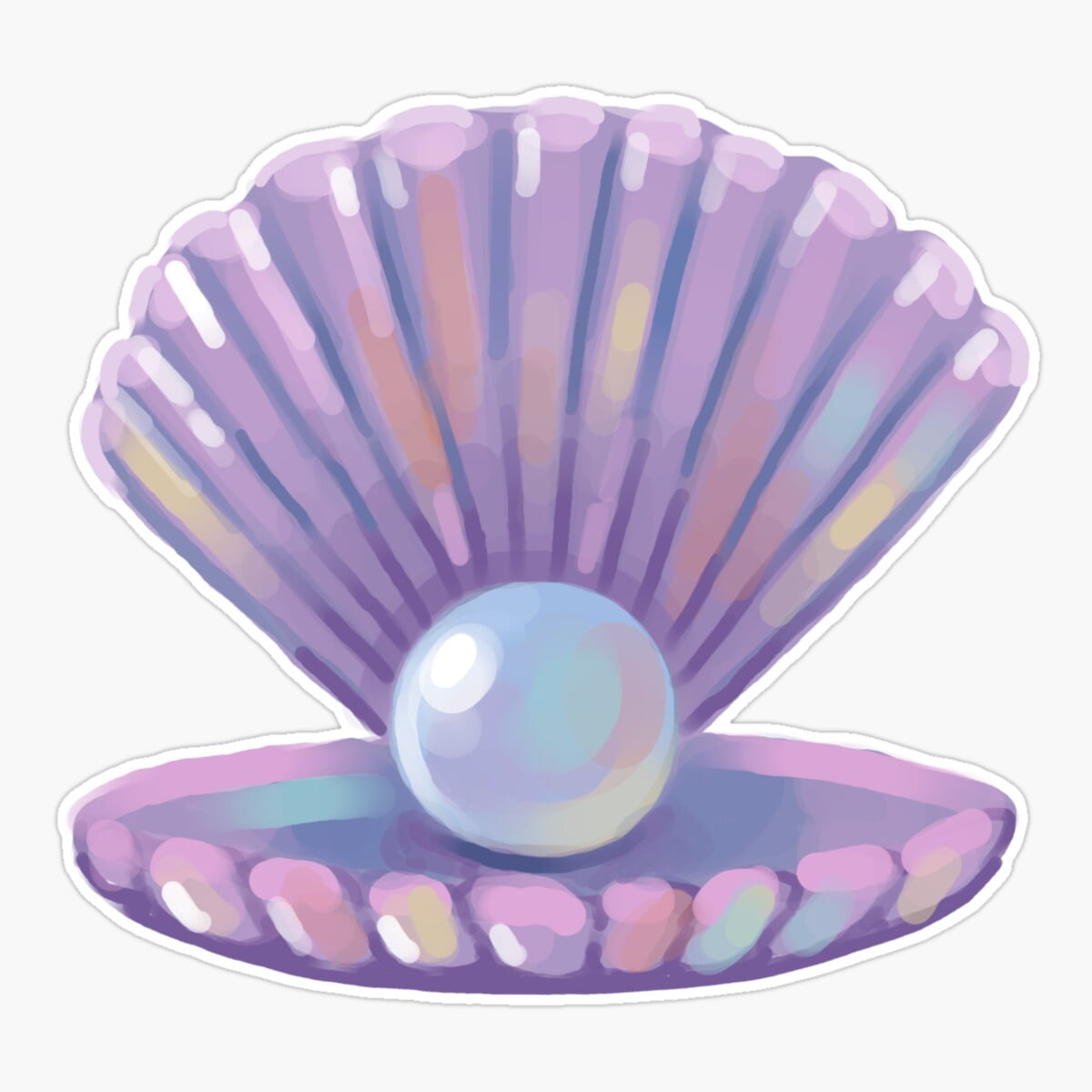 Onim Purple Sea Shell Sticker, Phone Decal Water Bottle Stickers Car ...