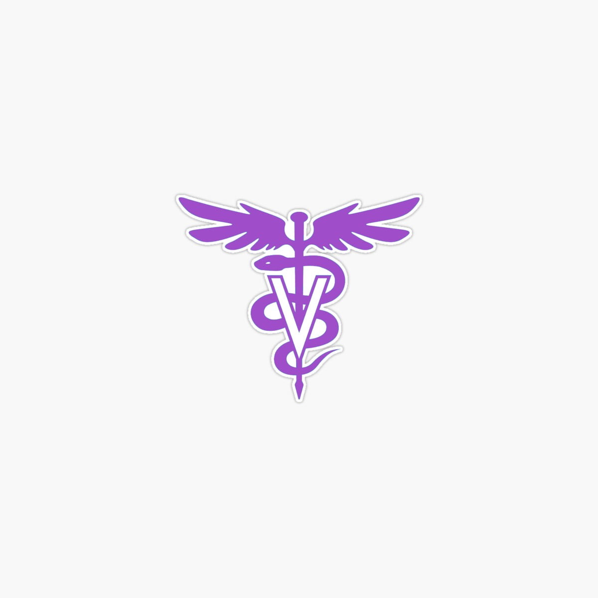 Onim Purple Veterinary Symbol Sticker, Phone Decal Water Bottle ...