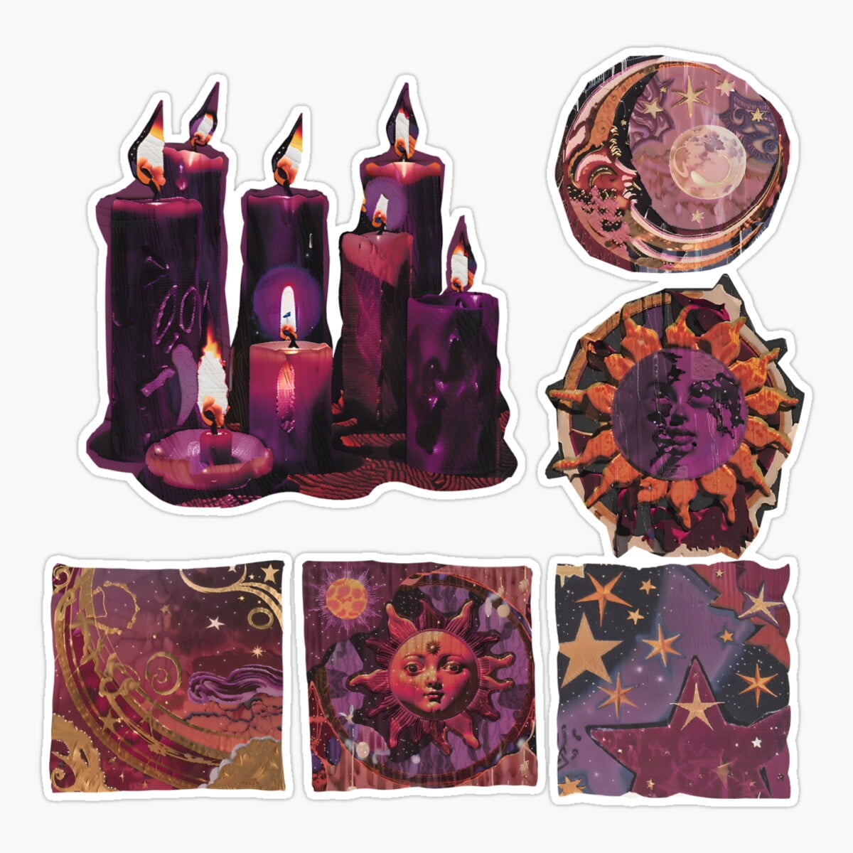 Onim Purple Whimsigoth Aesthetic | Home Decor Sticker Pack Collage ...