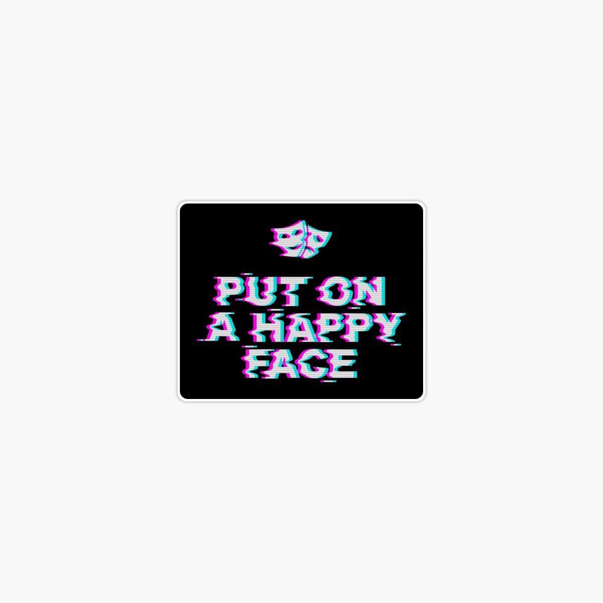 Onim Put On A Happy Face Sticker, Phone Decal Water Bottle Stickers Car ...